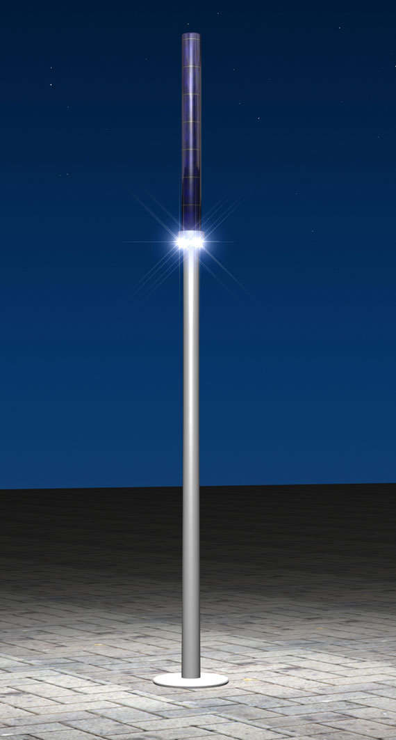 Photovoltaic column for public space lighting and device charging PV-01 ...